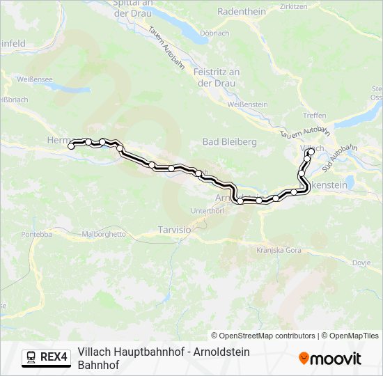 rex4 Route: Schedules, Stops & Maps - Villach Hauptbahnhof (Updated)
