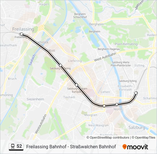 s2 Route: Schedules, Stops & Maps - Salzburg Hauptbahnhof (Updated)