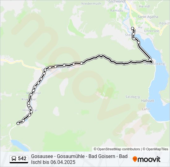 542 Route: Schedules, Stops & Maps - Steeg-Gosau Bahnhof (Updated)