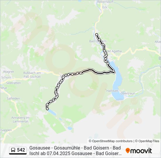 542 Route: Fahrpläne, Haltestellen & Karten - Bad Goisern Kurhotel ...