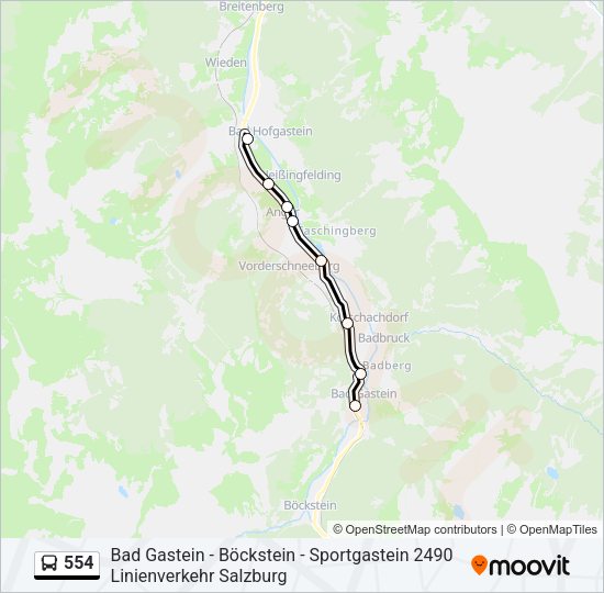 554 Route: Schedules, Stops & Maps - Bad Gastein Bahnhof (Updated)