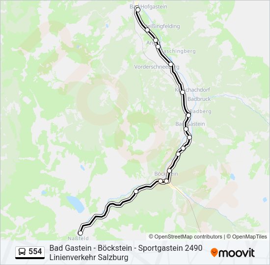 554 Route: Schedules, Stops & Maps - Sportgastein Goldbergbahn (Updated)