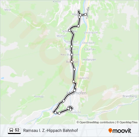 S2 Route: Schedules, Stops & Maps - Ramsau I. Z.-Hippach Bahnhof (Updated)