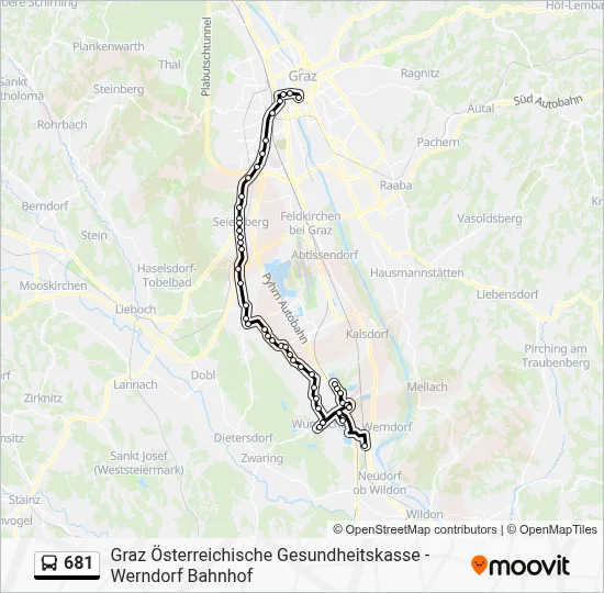 681 Route: Fahrpläne, Haltestellen & Karten - Werndorf Bahnhof ...