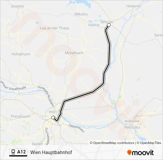 A12 Route: Fahrpläne, Haltestellen & Karten - Wien Hauptbahnhof ...