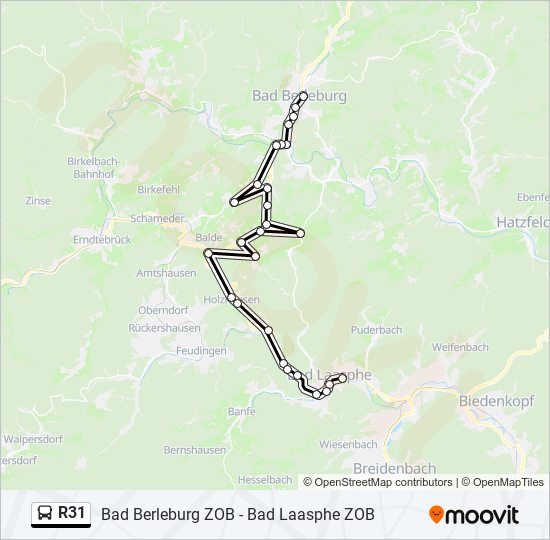 r31 Route: Schedules, Stops & Maps - Bad Laasphe ZOB (Updated)