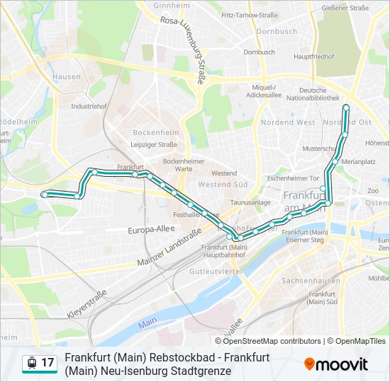 17 Route: Fahrpläne, Haltestellen & Karten - Frankfurt (Main) Rohrbach ...