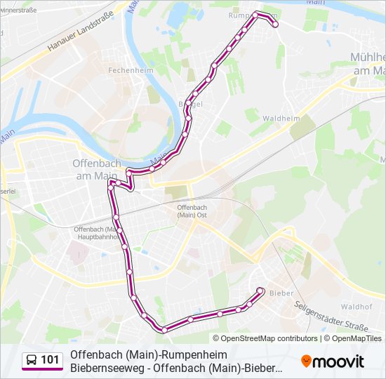 101 Route: Schedules, Stops & Maps - Offenbach (Main)-Bieber Flurstraße ...