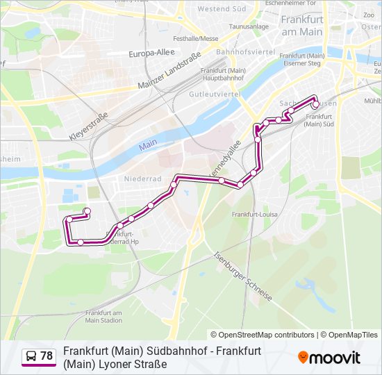 78 Route: Schedules, Stops & Maps - Frankfurt (Main) Lyoner Straße ...