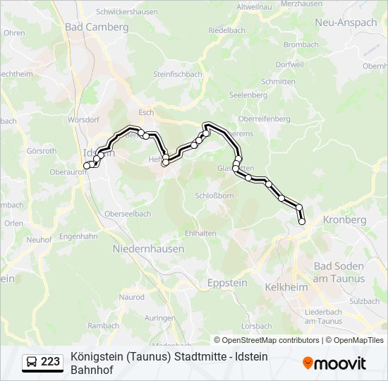 223 Route: Schedules, Stops & Maps - Königstein (Taunus) Stadtmitte ...