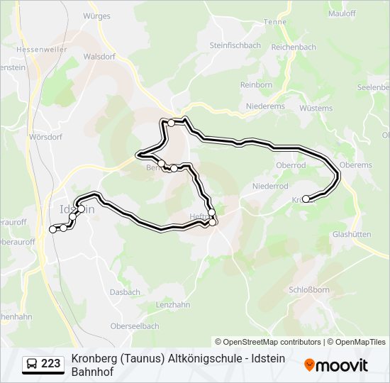 223 Route: Schedules, Stops & Maps - Idstein-Kröftel Unter Der Hambach ...