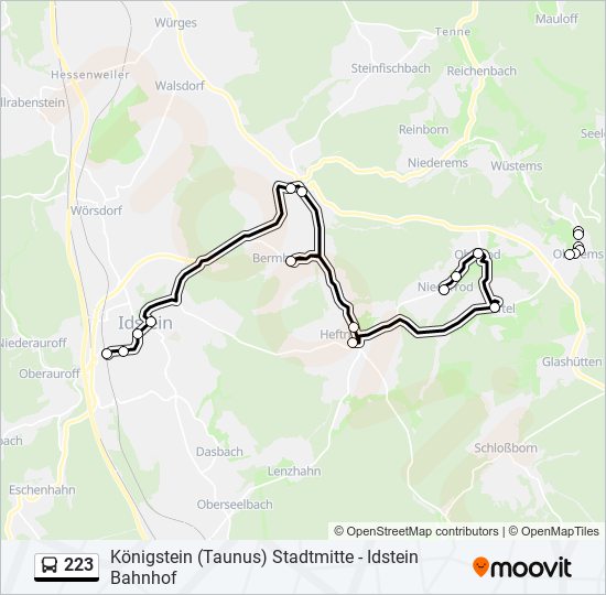 223 Route: Schedules, Stops & Maps - Idstein-Niederrod Steinchenstraße ...
