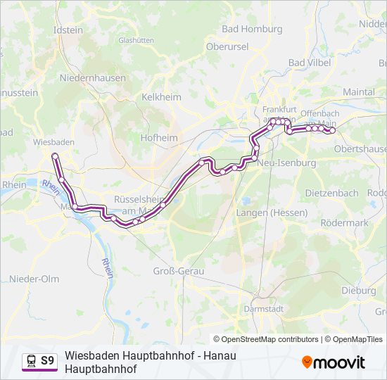 s9 Route: Fahrpläne, Haltestellen & Karten - Offenbach (Main)-Offenbach ...