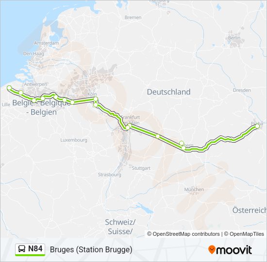 N84 Route: Schedules, Stops & Maps - Bruges (Station Brugge) (Updated)