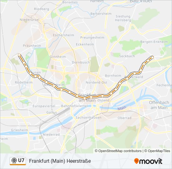 u7 Route: Fahrpläne, Haltestellen & Karten - Frankfurt (Main ...