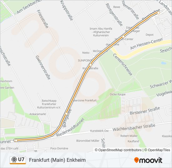 u7 Route: Fahrpläne, Haltestellen & Karten - Frankfurt (Main) Enkheim ...