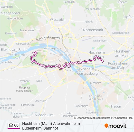 68 Route: Fahrpläne, Haltestellen & Karten - Budenheim, Hauptstraße ...