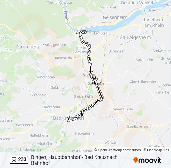 233 Route: Fahrpläne, Haltestellen & Karten - Bingen, Stadtbahnhof ...