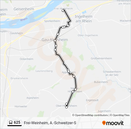 625 Route: Schedules, Stops & Maps - Frei-Weinheim, A.-Schweitzer-S ...