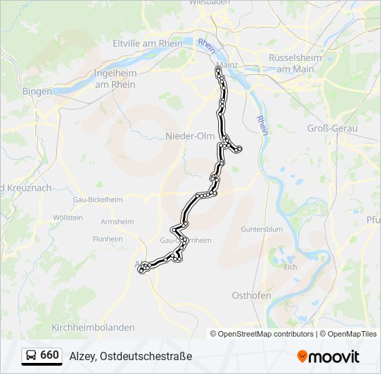 660 Route: Fahrpläne, Haltestellen & Karten - Alzey, Ostdeutschestraße ...