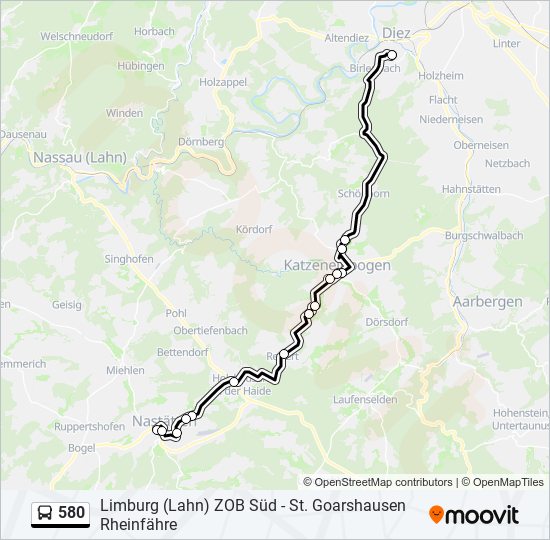 580 Route: Schedules, Stops & Maps - Diez Schulzentrum (Updated)