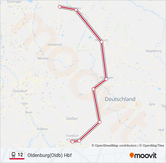 Маршрут 12: расписание, карты и остановки - Oldenburg(Oldb) Hbf (Обновлено)