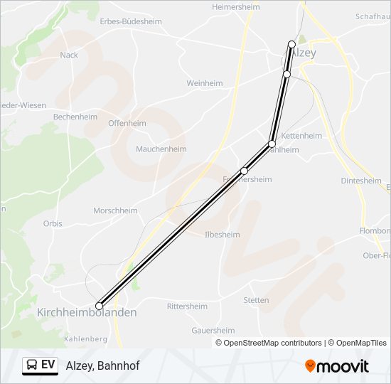 EV Route: Schedules, Stops & Maps - Alzey, Bahnhof (Updated)