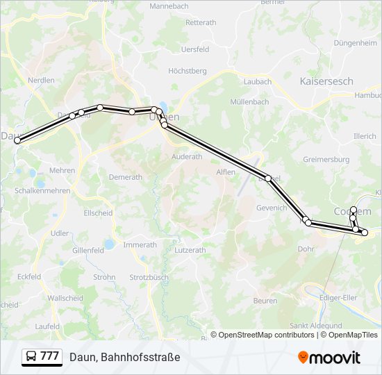 777 Route: Schedules, Stops & Maps - Daun, Bahnhofsstraße (Updated)