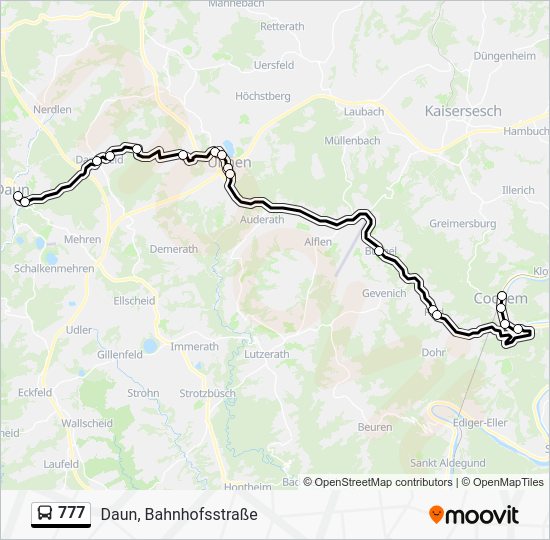 777 Route: Schedules, Stops & Maps - Daun, Bahnhofsstraße (Updated)
