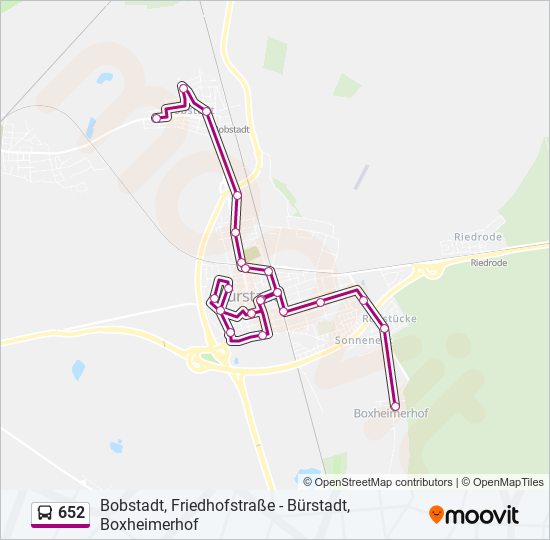 652 Route: Schedules, Stops & Maps - Bürstadt, Boxheimerhof (Updated)