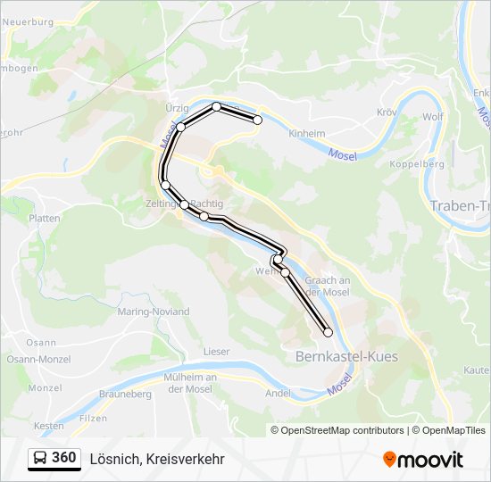 360 Route: Schedules, Stops & Maps - Lösnich, Kreisverkehr (Updated)