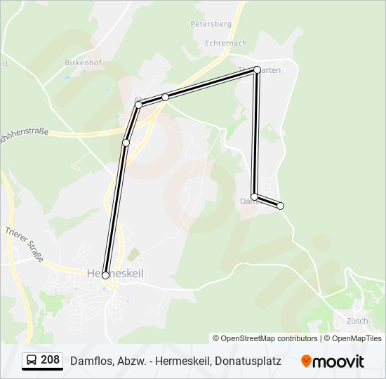 208 Route: Schedules, Stops & Maps - Hermeskeil, Donatusplatz (Updated)