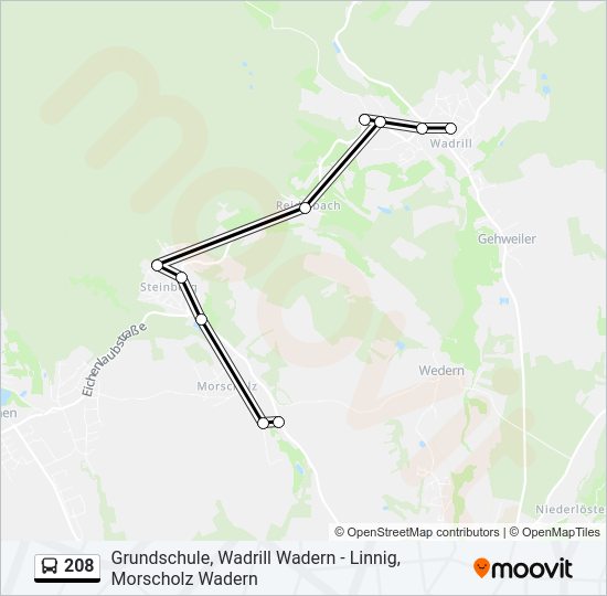 208 Route: Schedules, Stops & Maps - Wadrill Grundschule Ü. Reidelbach ...