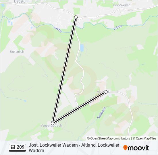 209 Route: Schedules, Stops & Maps - Lockweiler Jost Ü. Büschfeld ...