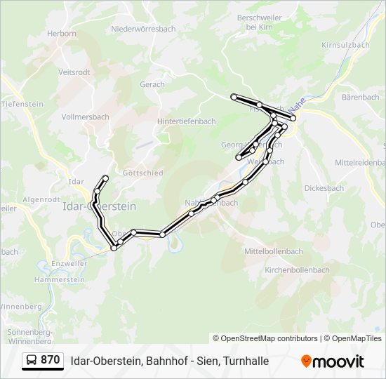 870 Route: Schedules, Stops & Maps - Weierbach, Niederreidenb. Hof ...