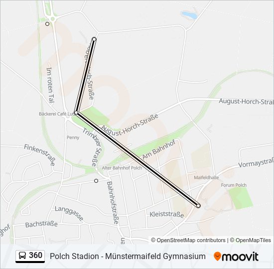 360 Route: Schedules, Stops & Maps - Polch Stadion (Updated)