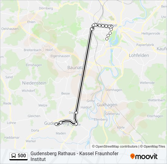 500 Route: Fahrpläne, Haltestellen & Karten - Gudensberg (Aktualisiert)