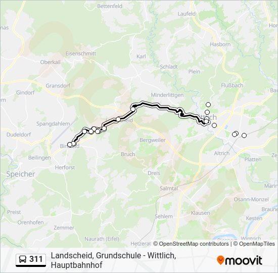 311 Route: Fahrpläne, Haltestellen & Karten - Binsfeld, Neustraße ...