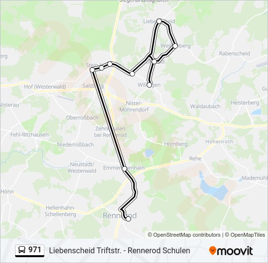 971 Route: Fahrpläne, Haltestellen & Karten - Willingen (Westerw ...