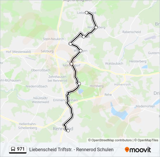 971 Route: Schedules, Stops & Maps - Liebenscheid Triftstr. (Updated)