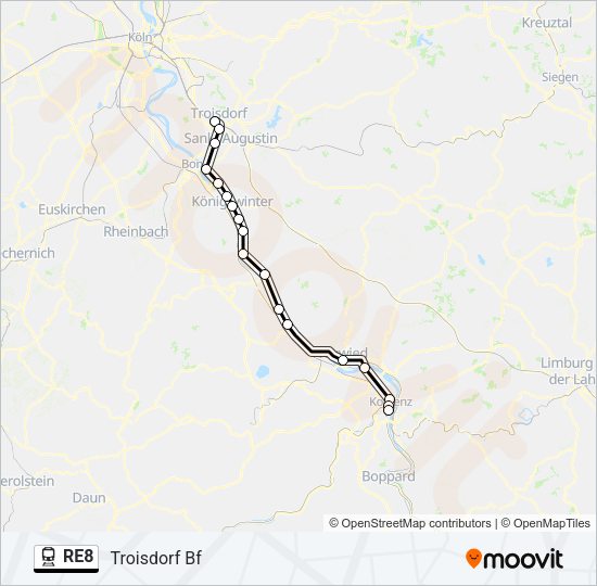 RE8 Route: Schedules, Stops & Maps - Troisdorf Bf (Updated)