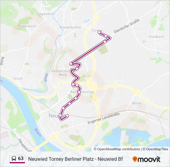 63 Route: Schedules, Stops & Maps - Neuwied Torney Berliner Platz (Updated)