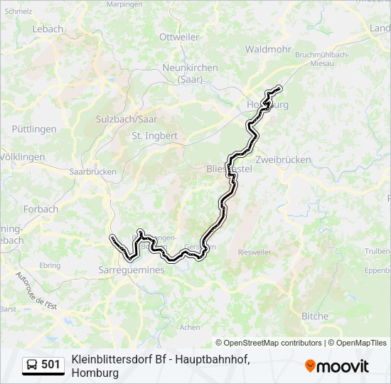 501 Route: Schedules, Stops & Maps - Bosch Werk Ost, Erbach Homburg ...