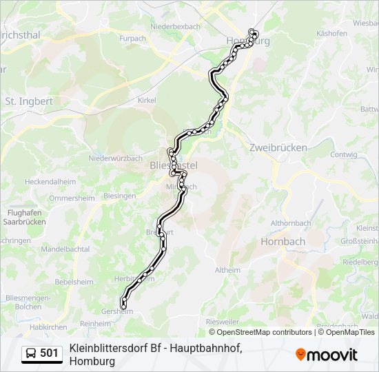 501 Route: Schedules, Stops & Maps - Biosphärenbus Kleinblittersdorf ...