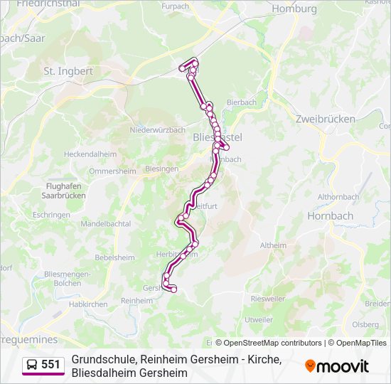 551 Route: Schedules, Stops & Maps - Kaiserstr., Kirkel (Updated)