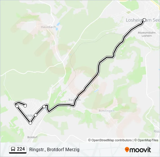 224 Route: Schedules, Stops & Maps - Ringstr., Brotdorf Merzig (Updated)