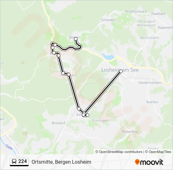 224 Route: Schedules, Stops & Maps - Ortsmitte, Bergen Losheim (Updated)