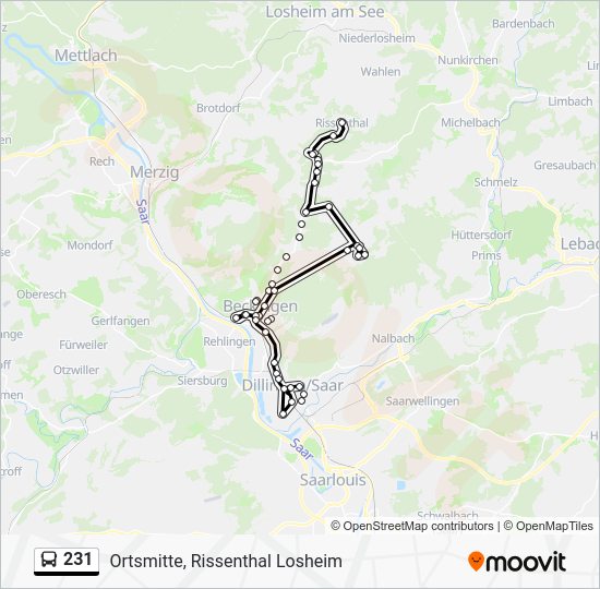 231 Route: Schedules, Stops & Maps - Ortsmitte, Rissenthal Losheim ...