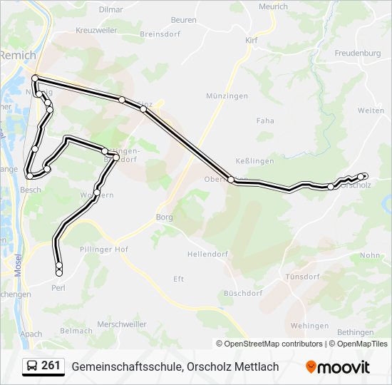 261 Route: Schedules, Stops & Maps - Gemeinschaftsschule, Orscholz ...