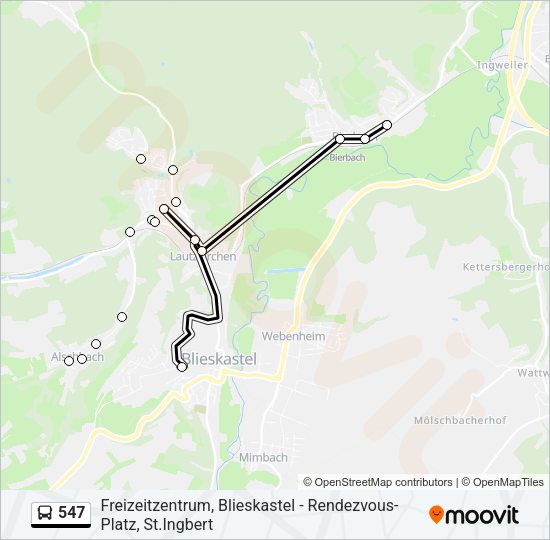 547 Route: Fahrpläne, Haltestellen & Karten - Am Forsthaus, Bierbach An ...